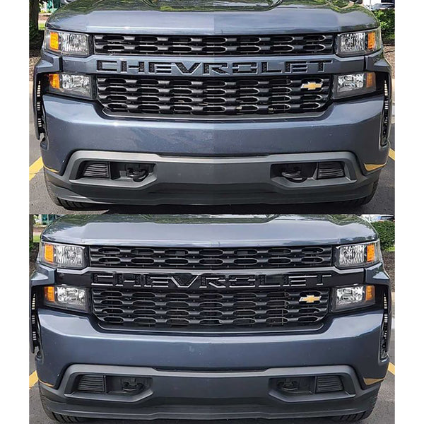 Trim Illusion - Gloss Black Tape-on Patented Grille Overlay 19-21 Chev ...